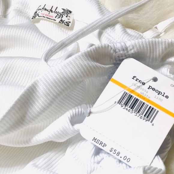 Free People | Tops | Nwt Free People White Ruched Bodysuit | Poshmark